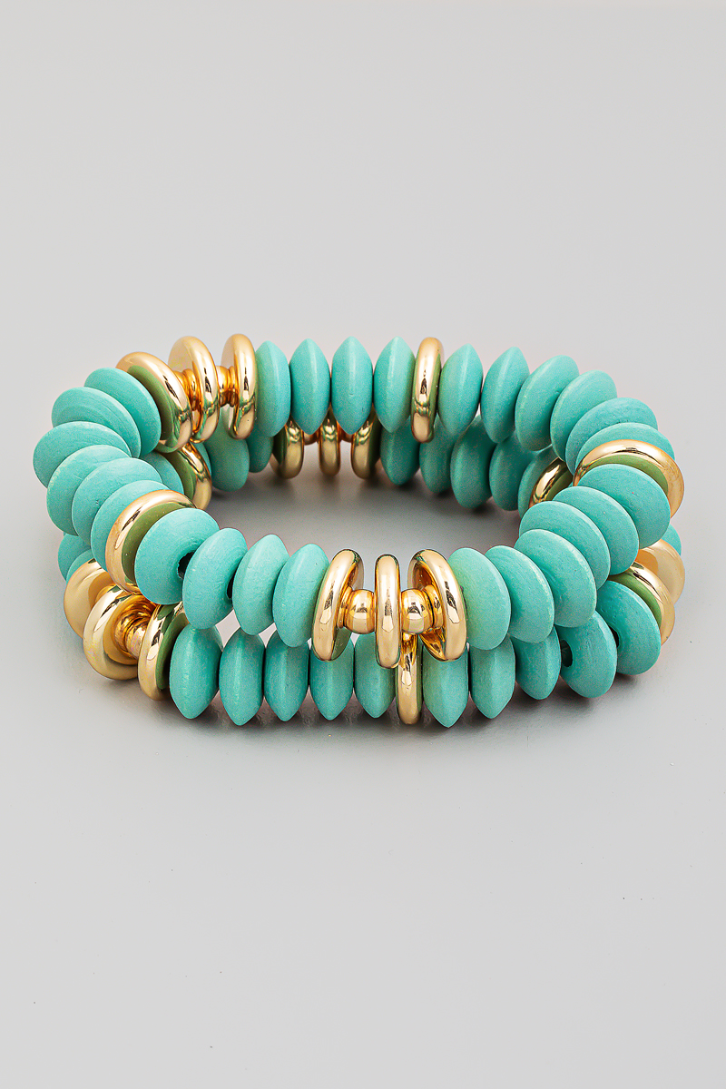 Disc Beaded Bracelet Set - Bracelets