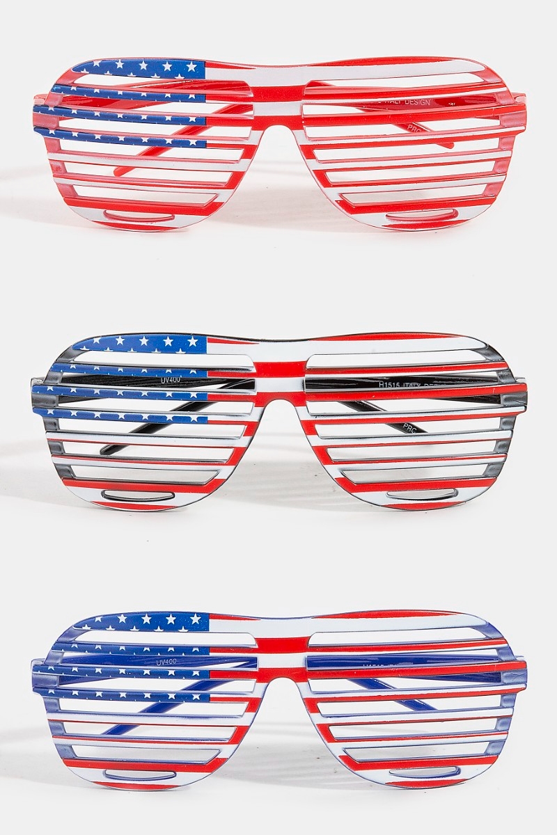 Usa Flag Shutter Aviator Sunglasses Set - New Arrivals