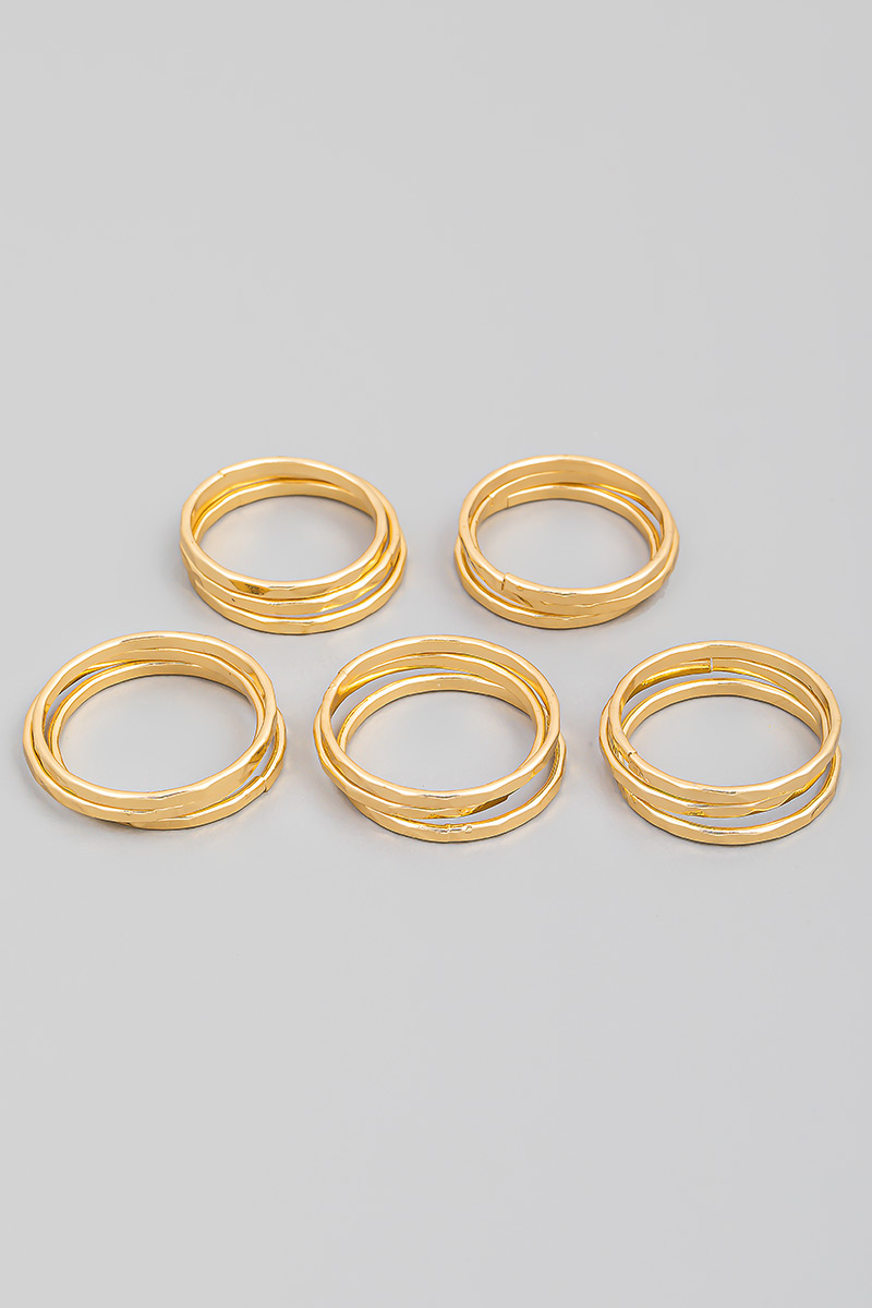 Multi Metallic Stacked Ring Set - Rings