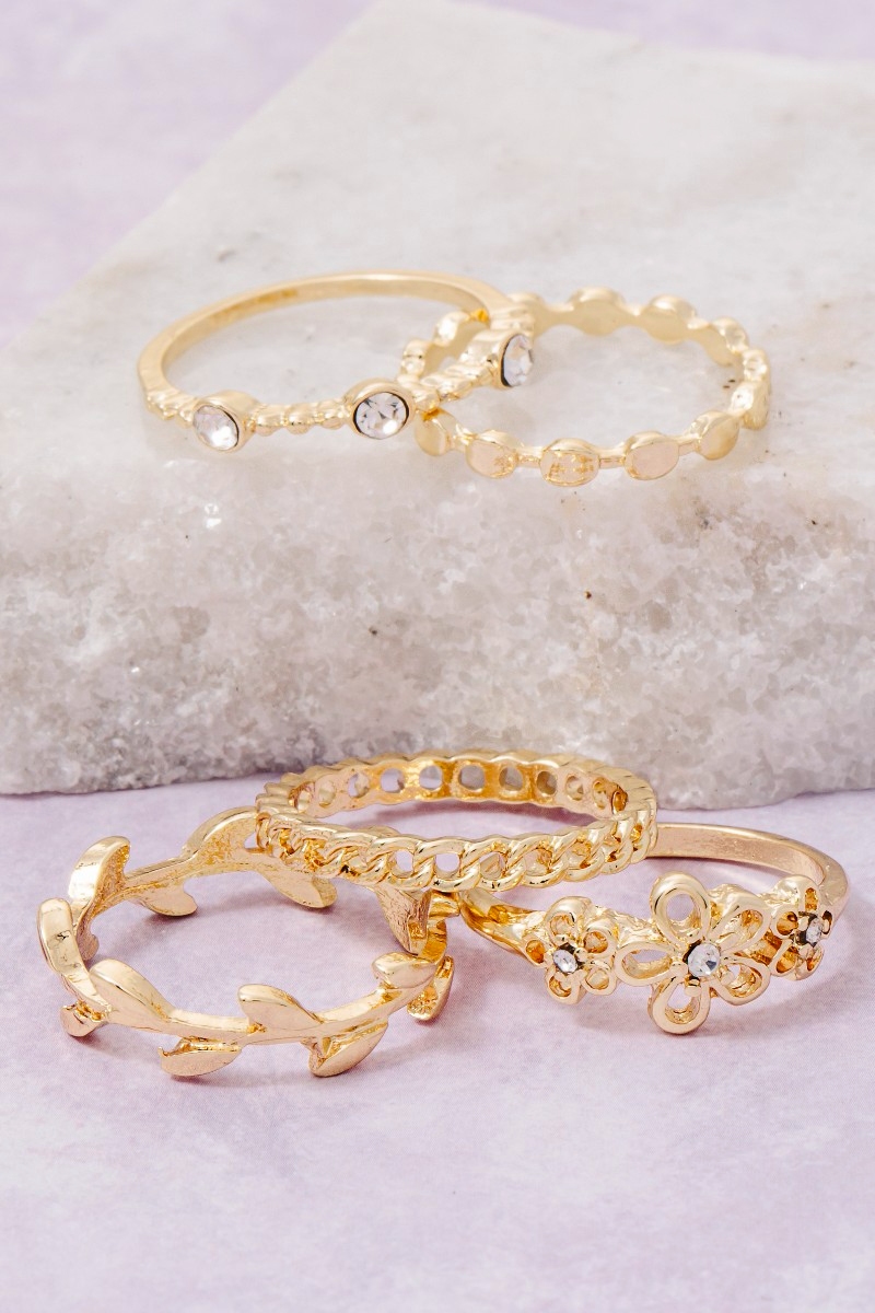 Stackable Assorted Dainty Metallic Band Rings - New Arrivals