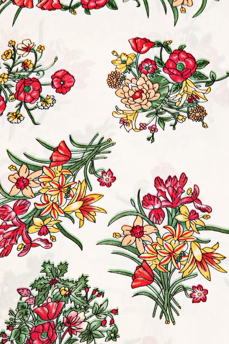 Flower Bouquet Pattern Scarf - Scarves