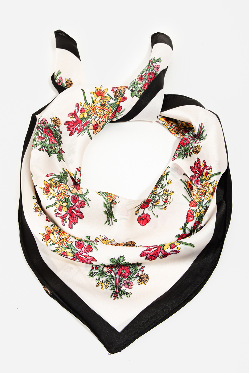 Flower Bouquet Pattern Scarf - Scarves