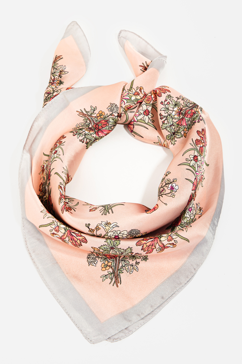 Flower Bouquet Pattern Scarf - Scarves