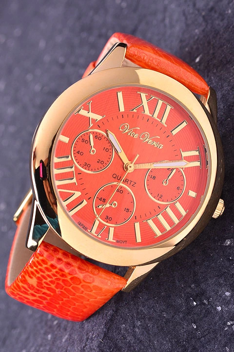 Genuine leather snake print Vice Versa fashion watch.